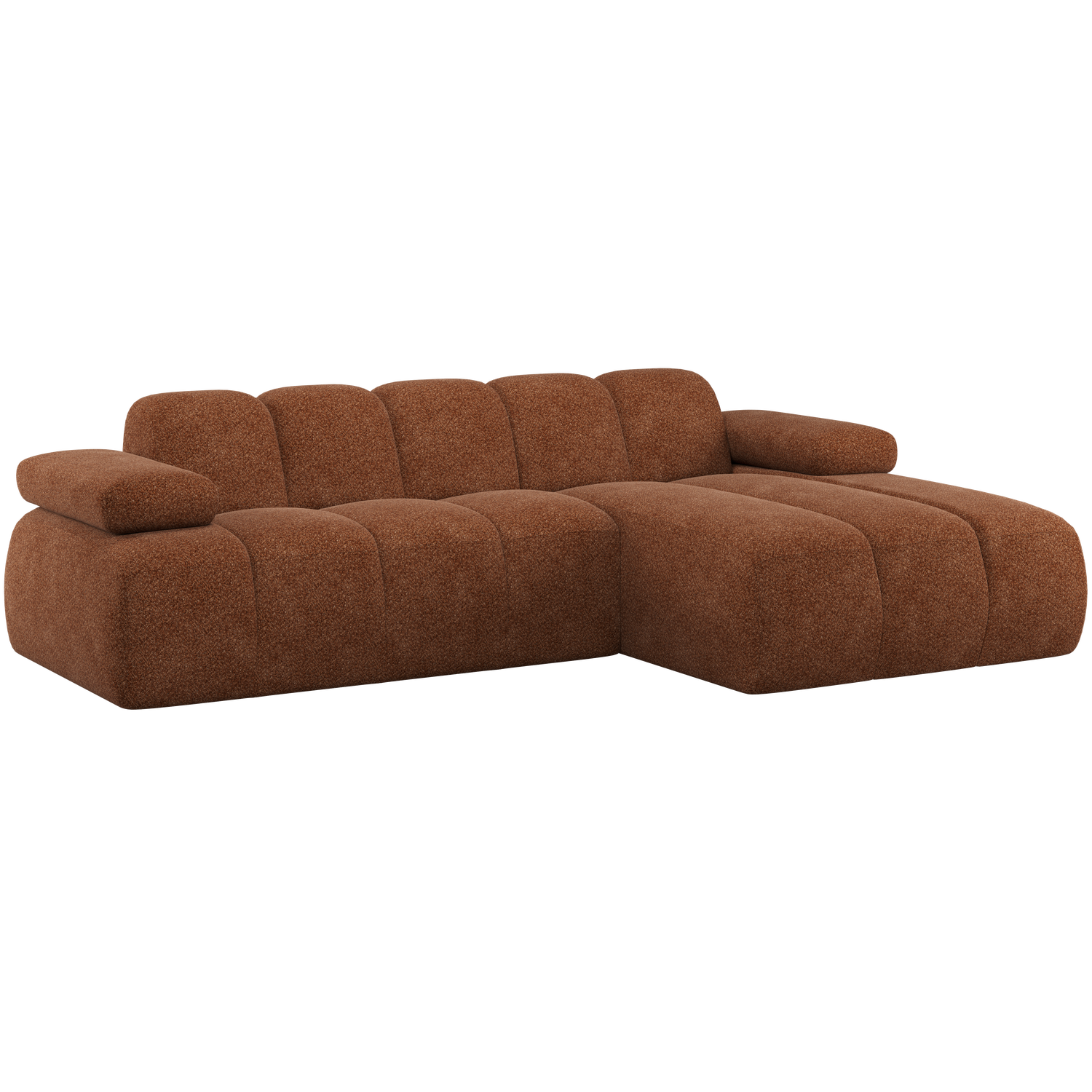 Mojo chaise longue bank rechts wollig roestbruin
