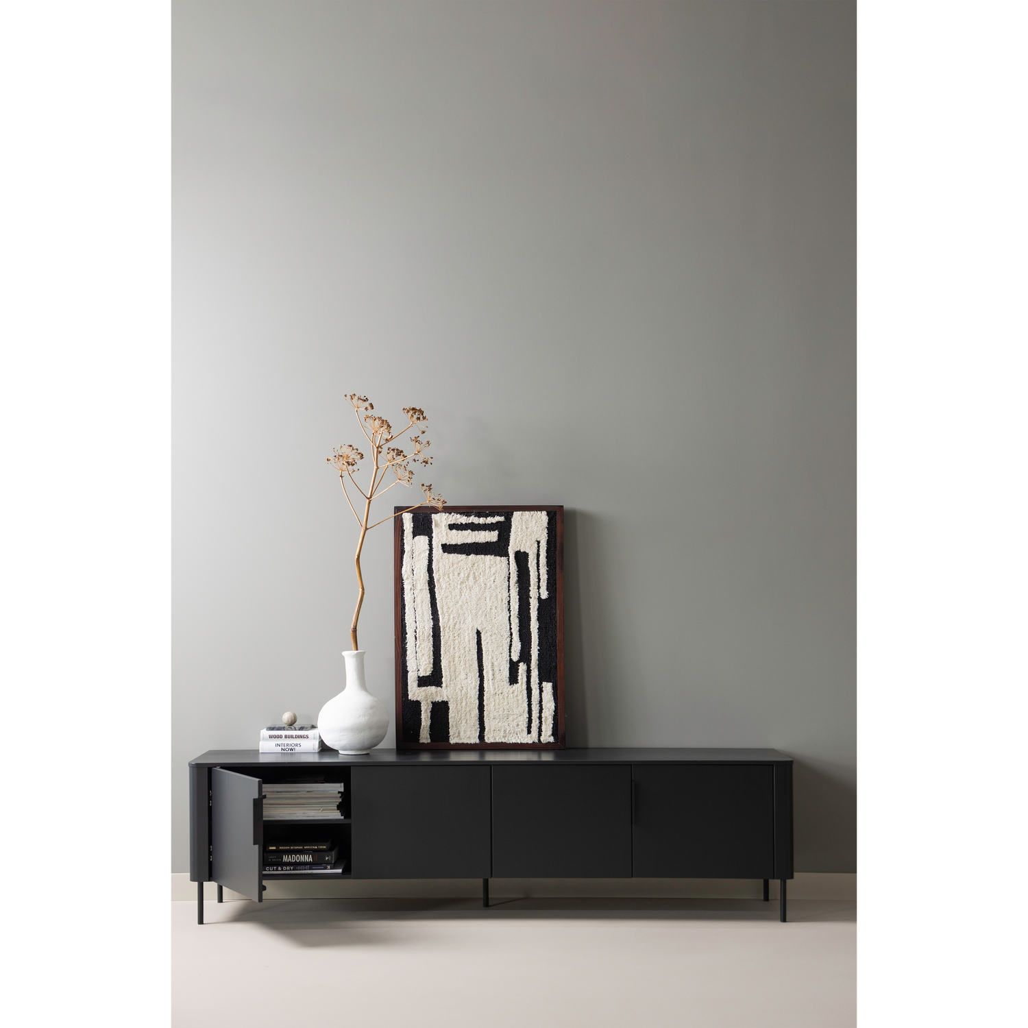 Gunnar tv unit 200 cm matt black