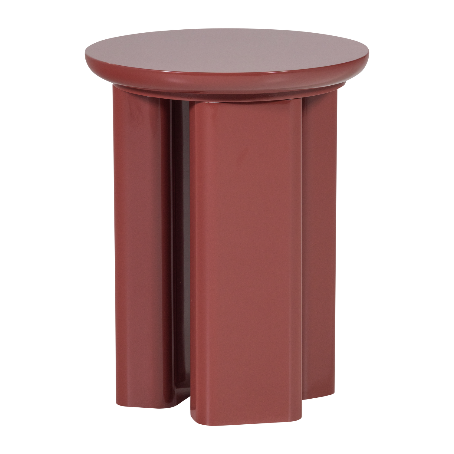 Orivo side table wood high gloss red pink