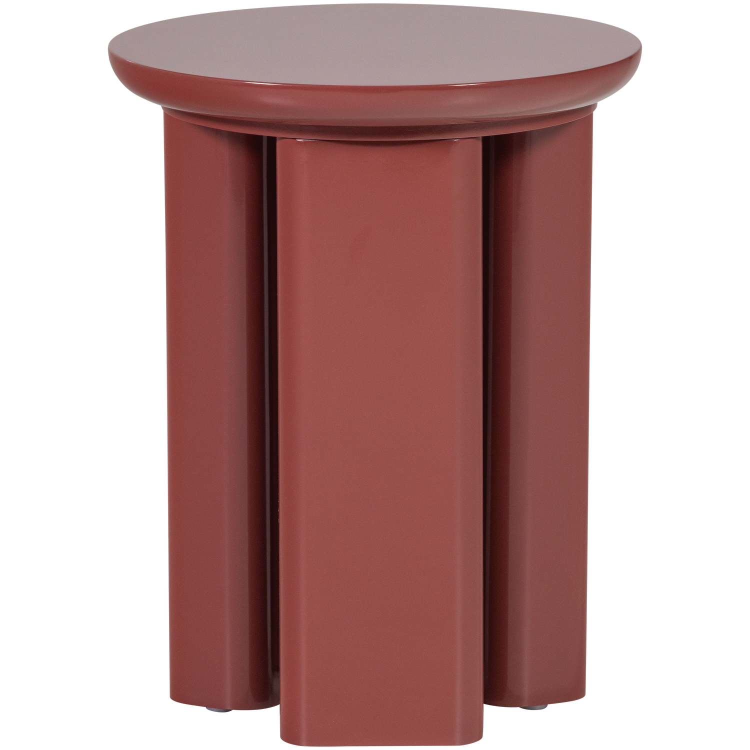 Orivo side table wood high gloss red pink