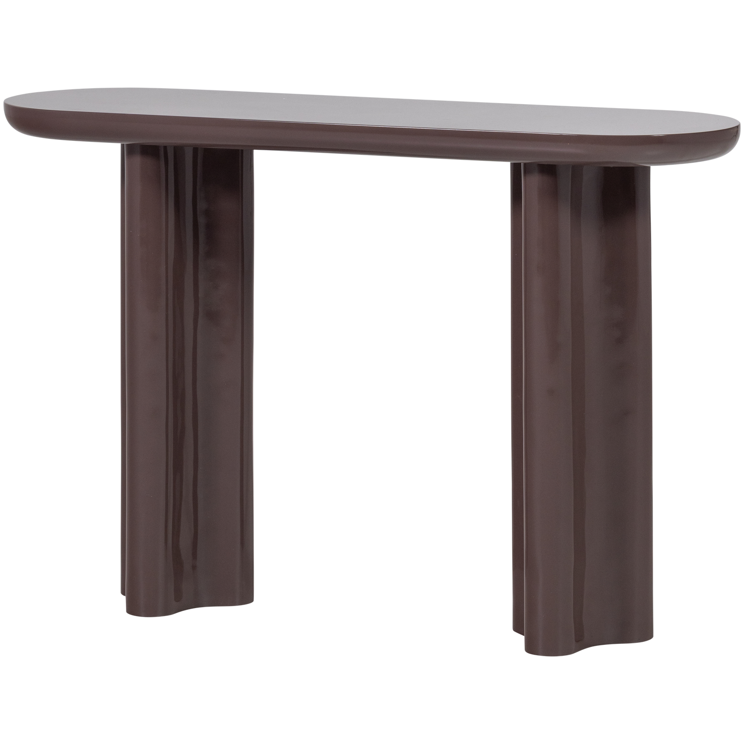 Evara side table wood high gloss dark brown
