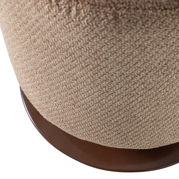 Islen pouf with swivel base bouclé brown