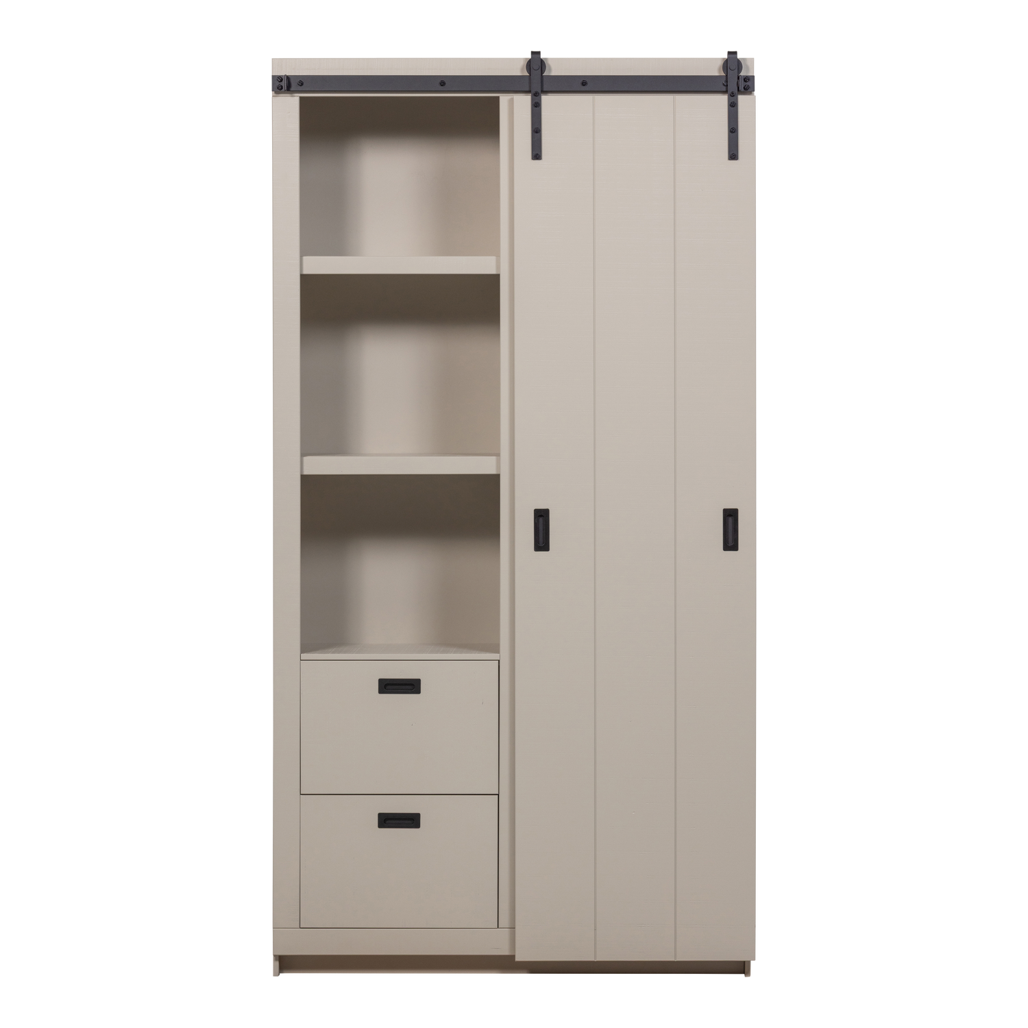 Armoire slide barn sciée poussière