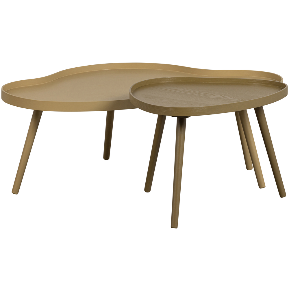 Mae side table organic oblong wood alpaca